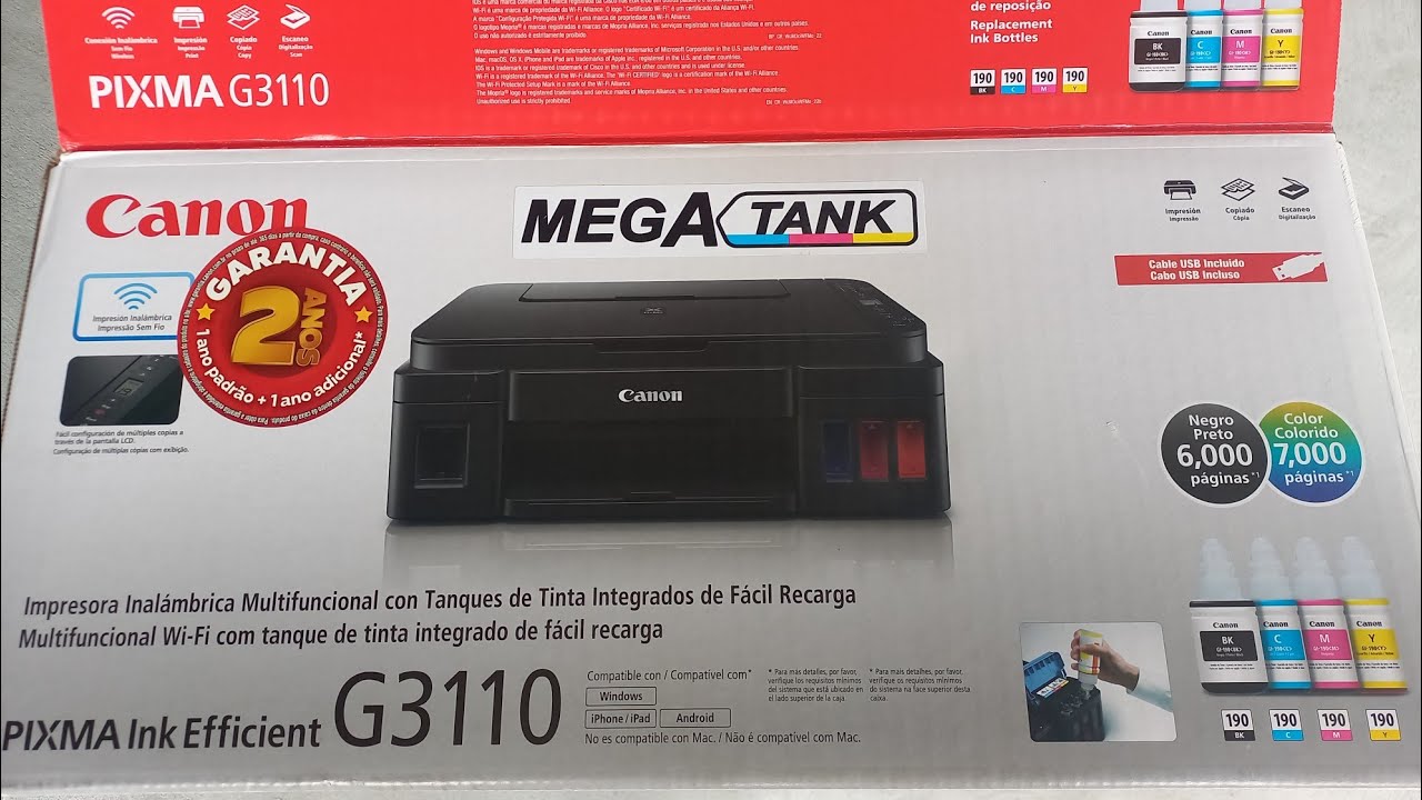 RESENHA COMPLETA DA IMPRESSORA CANON G3110 E COMO INSTALAR NO SEU ...