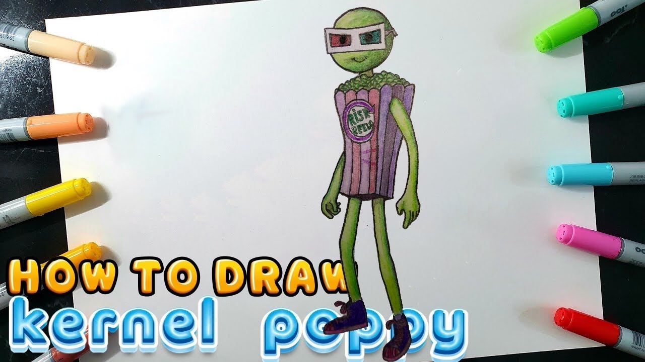 HOW TO DRAW KERNEL POPPY FROM FORTNITE SEASON 8 - YouTube