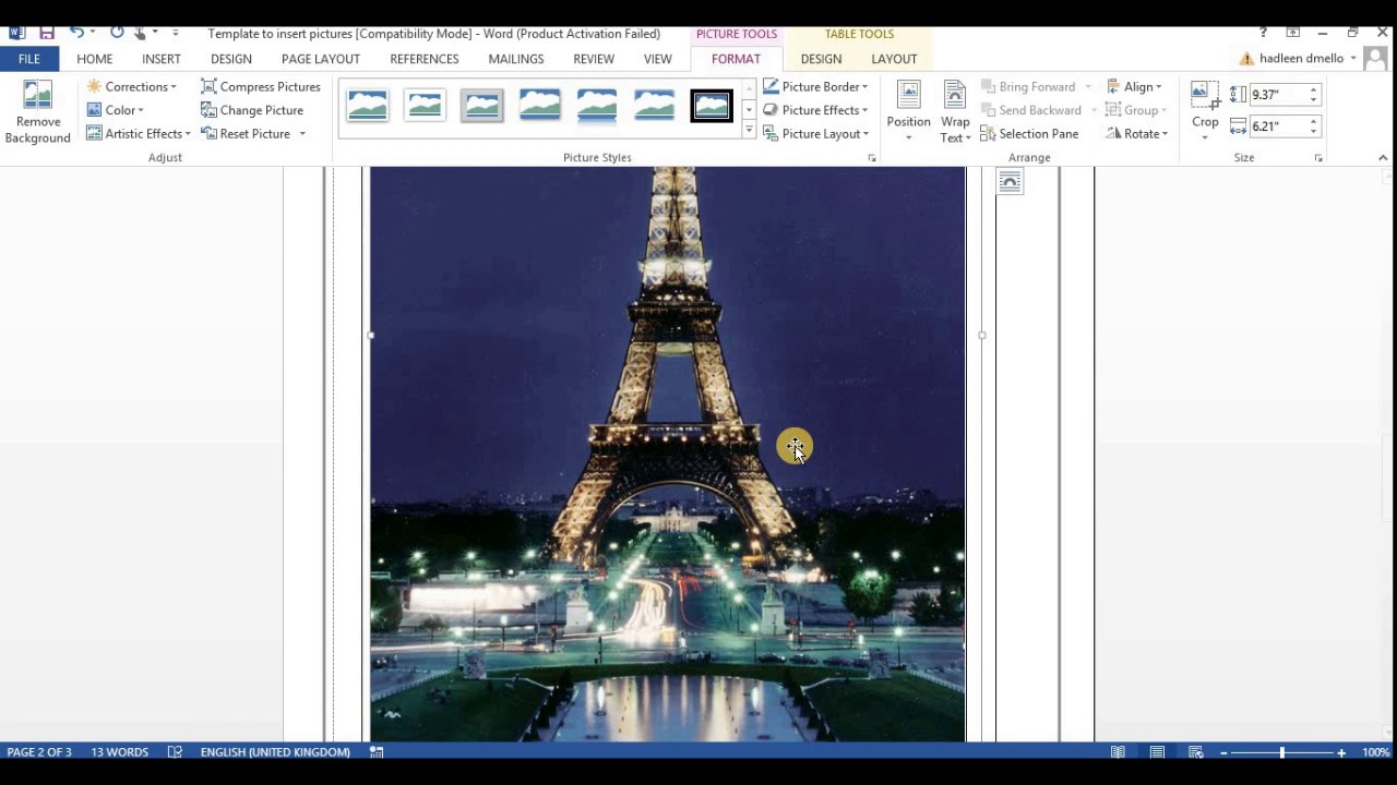 How to insert pictures in Word and resize them - YouTube