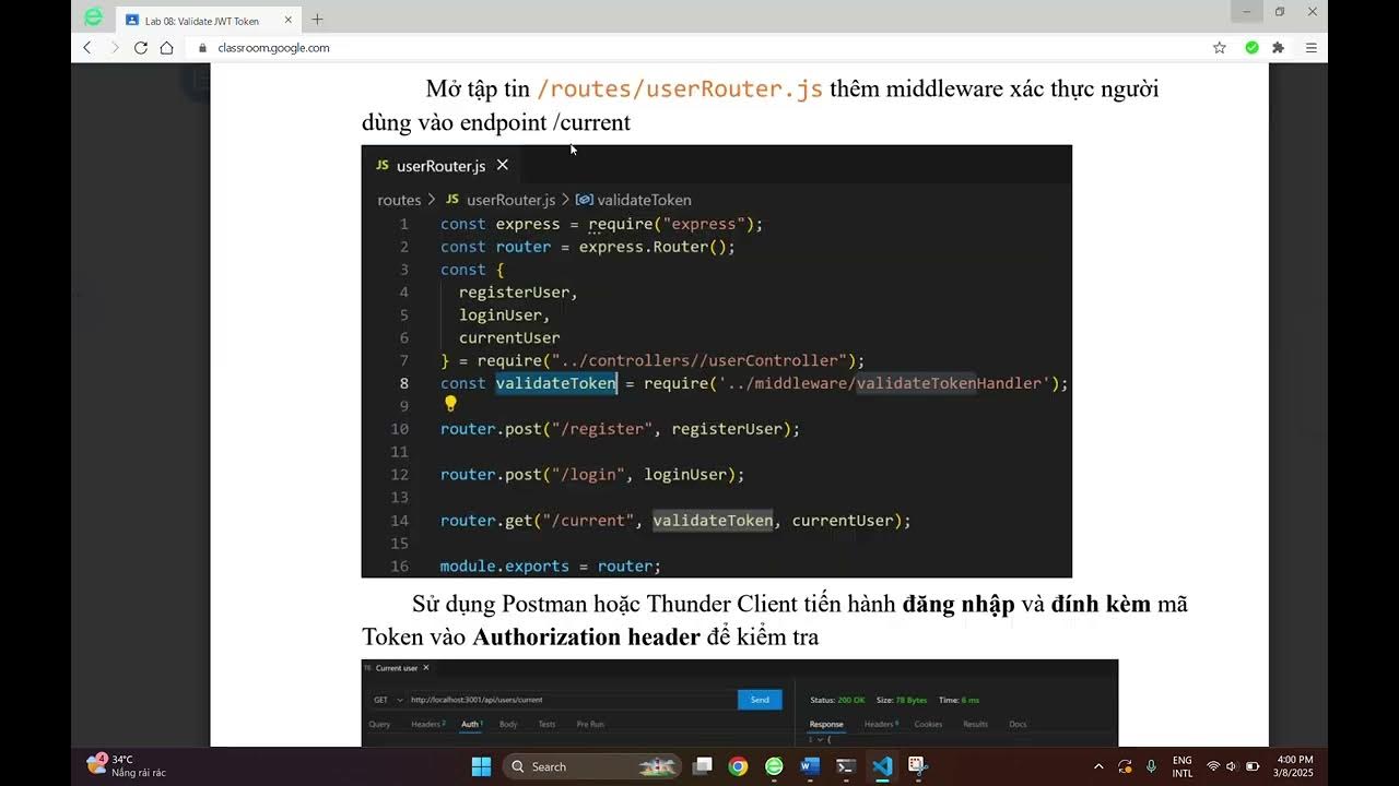 LAB 08: VALIDATE TOKEN - YouTube