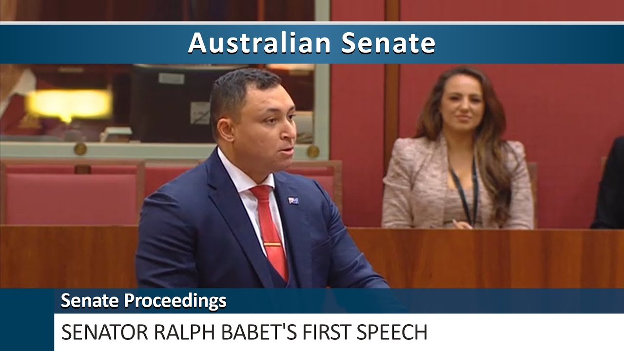 Senate Proceedings - Senator Ralph Babet's First Speech - YouTube