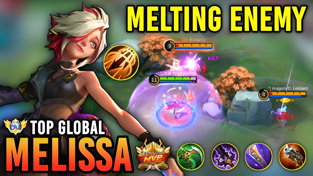 MELTING ENEMY!! MELISSA BEST BUILD AND EMBLEM 2023 | TOP GLOBAL MELISSA ...