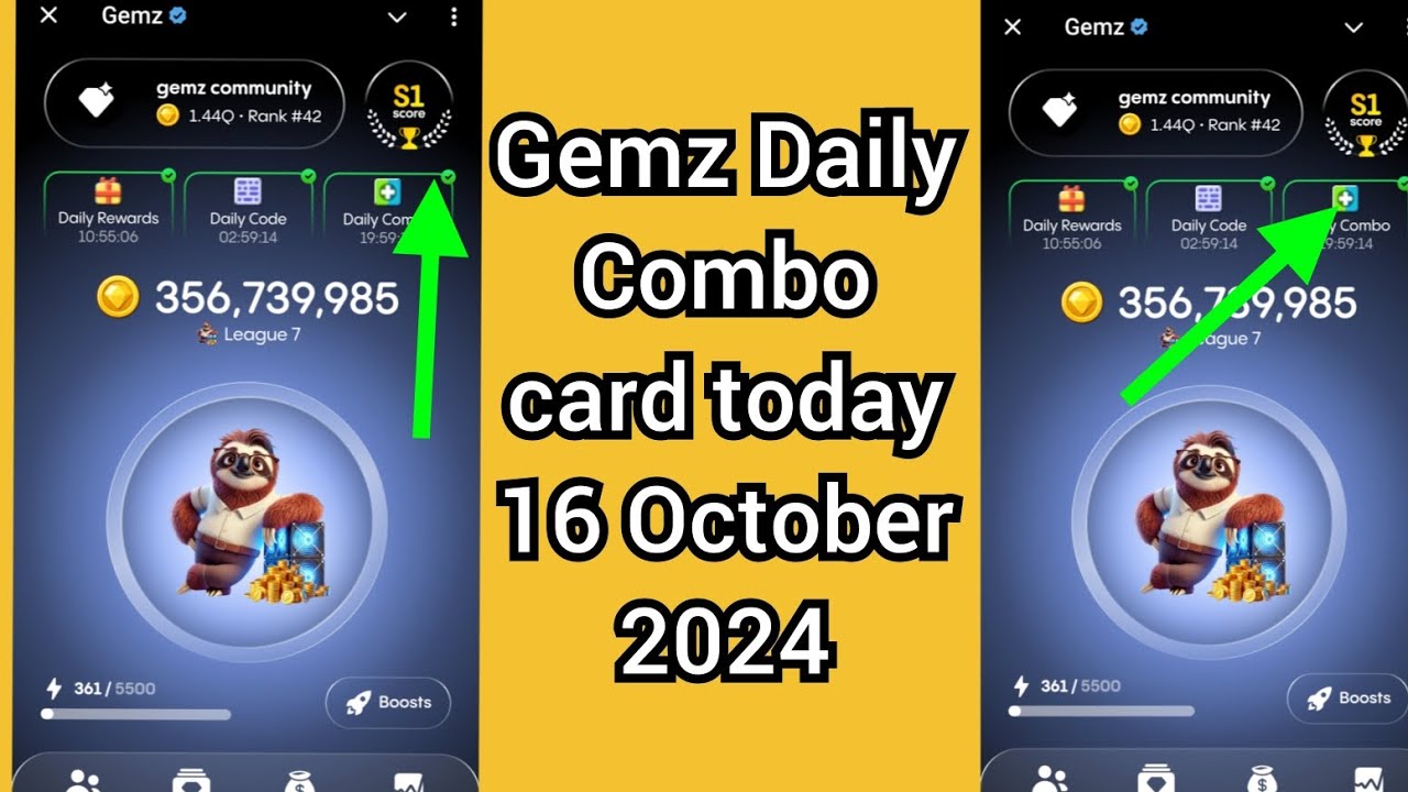 Gemz Daily Combo card|| Today Combo Card|| Gemz #gemzcombocard - YouTube