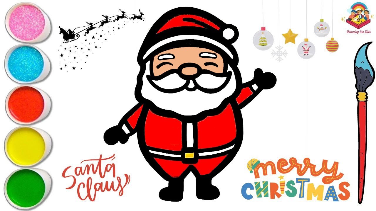 🎅🏻 Santa Claus 🎄🎁 Christmas Cartoon | How To Draw Cartoon Santa Claus ...