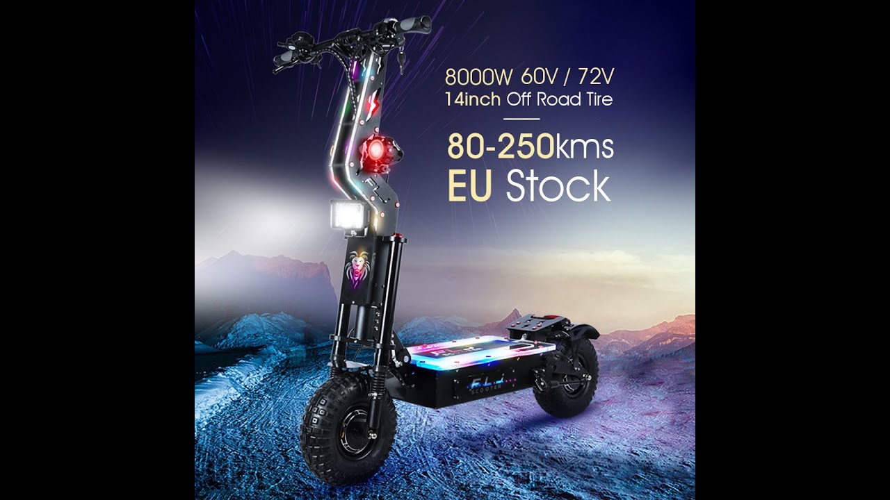 E2 EU stock electric scooter 14inch off road tire 72v 8000w dual motor ...