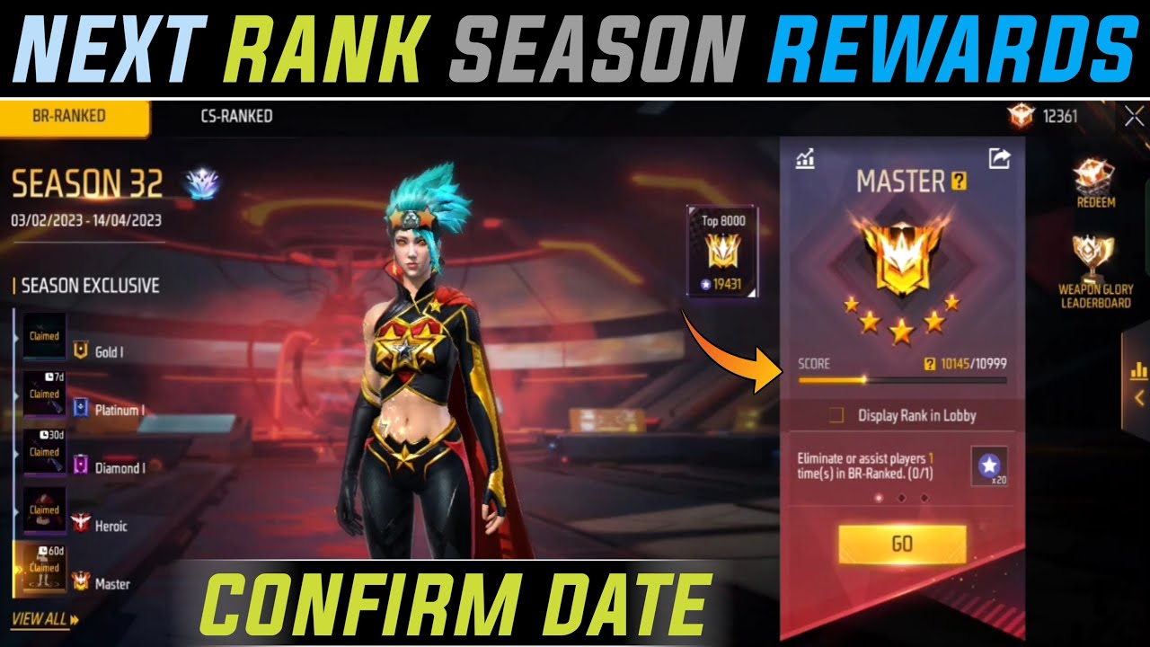 NEW BR RANK SEASON 😍 CHANGE REWARDS !! NEXT BR RANK SEASON 33 HEROIC ...
