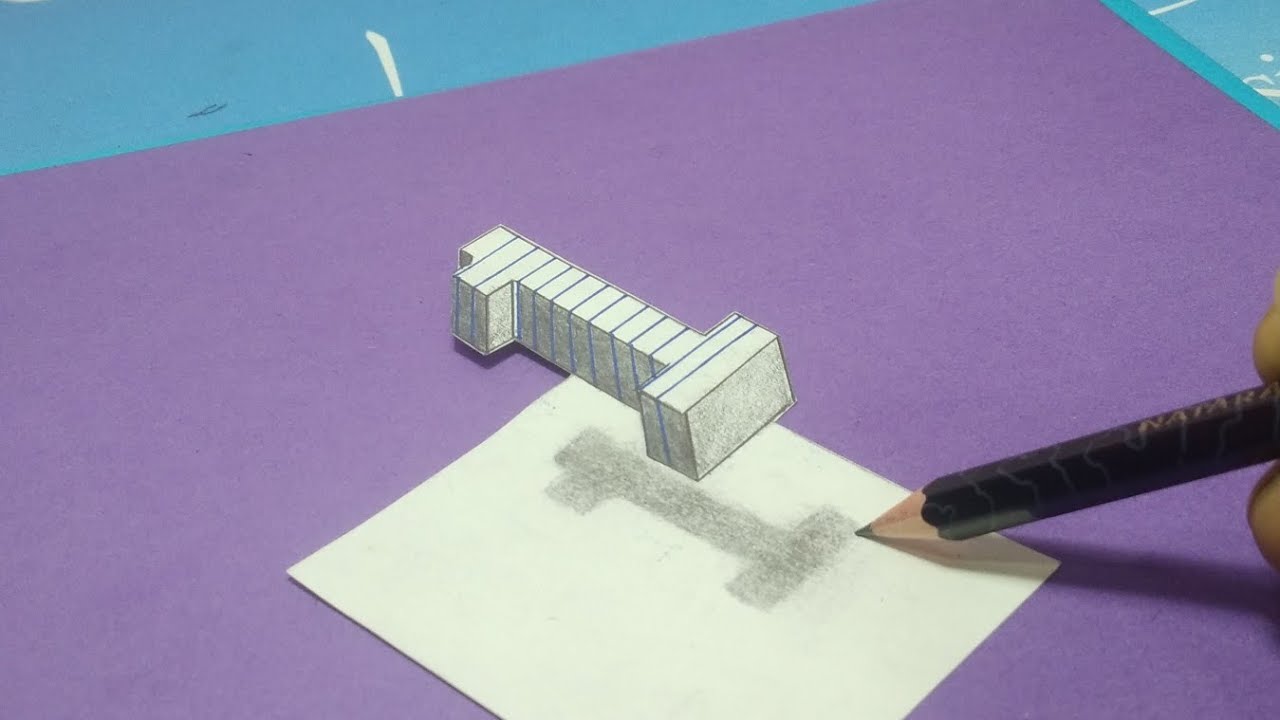 Very Easy || 3D Drawing “1”Illusion !! Easy Trick Art on paper - YouTube