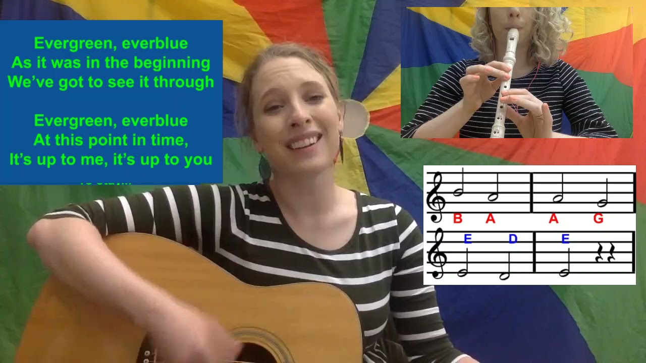 Evergreen Everblue recorder play-along - YouTube