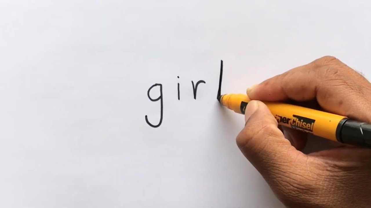 How to turn word into Girl Picture | Easy Drawing for Beginners - YouTube