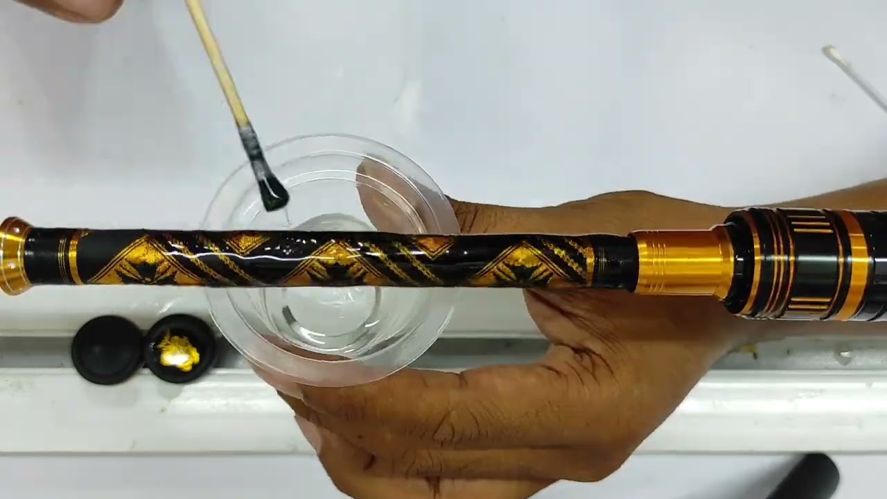 tutorial cara membuat joran & motif pada joran (WRAPPING) - YouTube