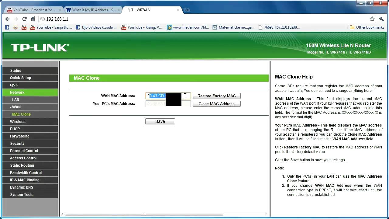 Promena IP adrese na SBB modemu - YouTube