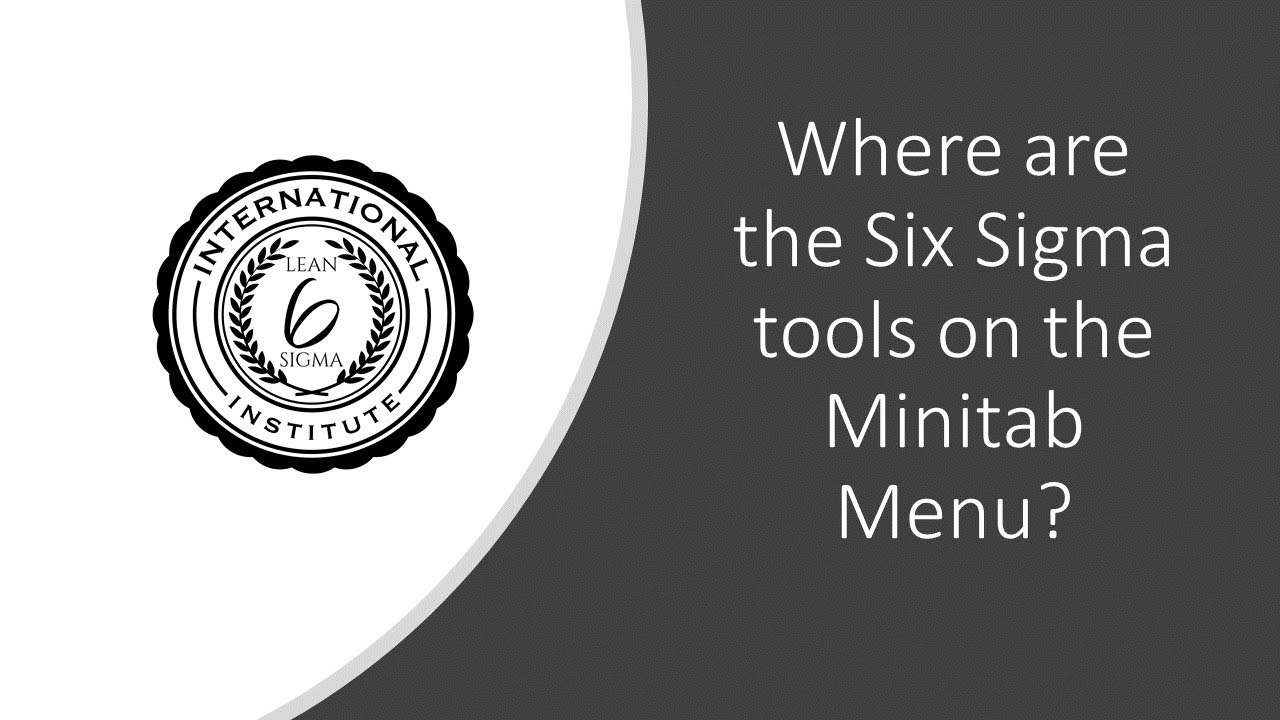 Six Sigma tools on the Minitab Menu's - YouTube