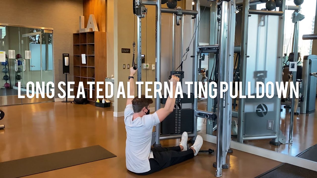 Long Seated Alternating Cable Pulldown - YouTube