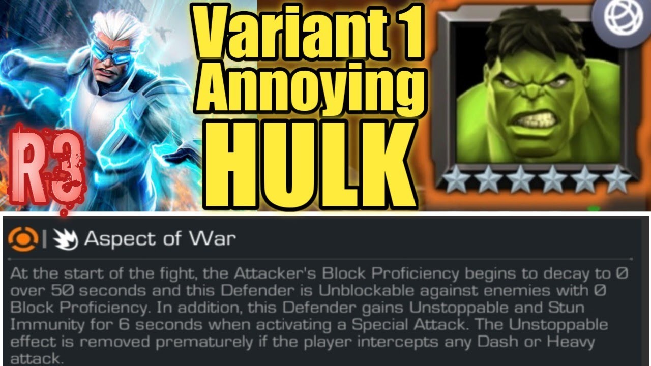 Quick Silver Makes This Easy - QuickSilver Vs V1 HULK - mcoc - Marvel ...