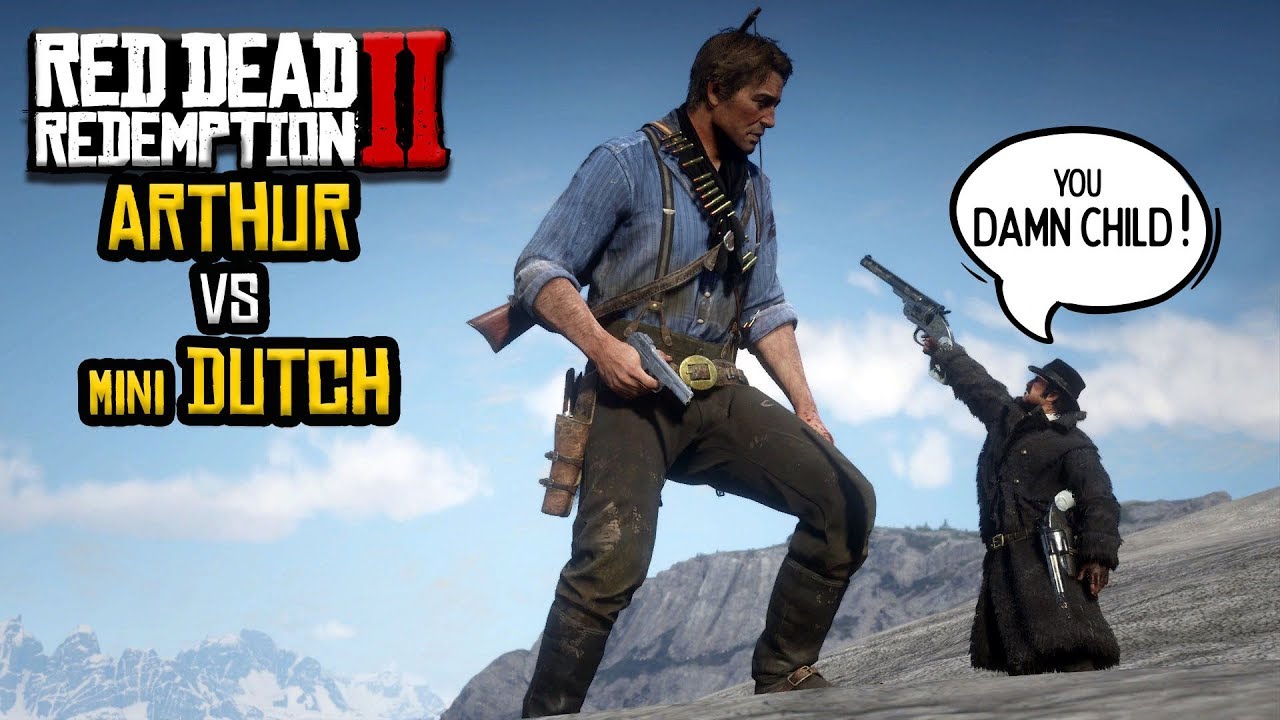 ARTHUR Fights MINI DUTCH → RDR2 PC Funny moments - YouTube