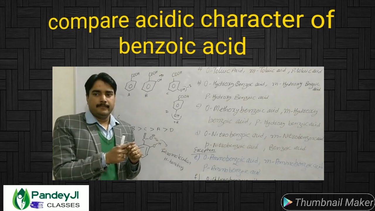 compare acidic character of benzoic acid and Ortho effect in detail ...