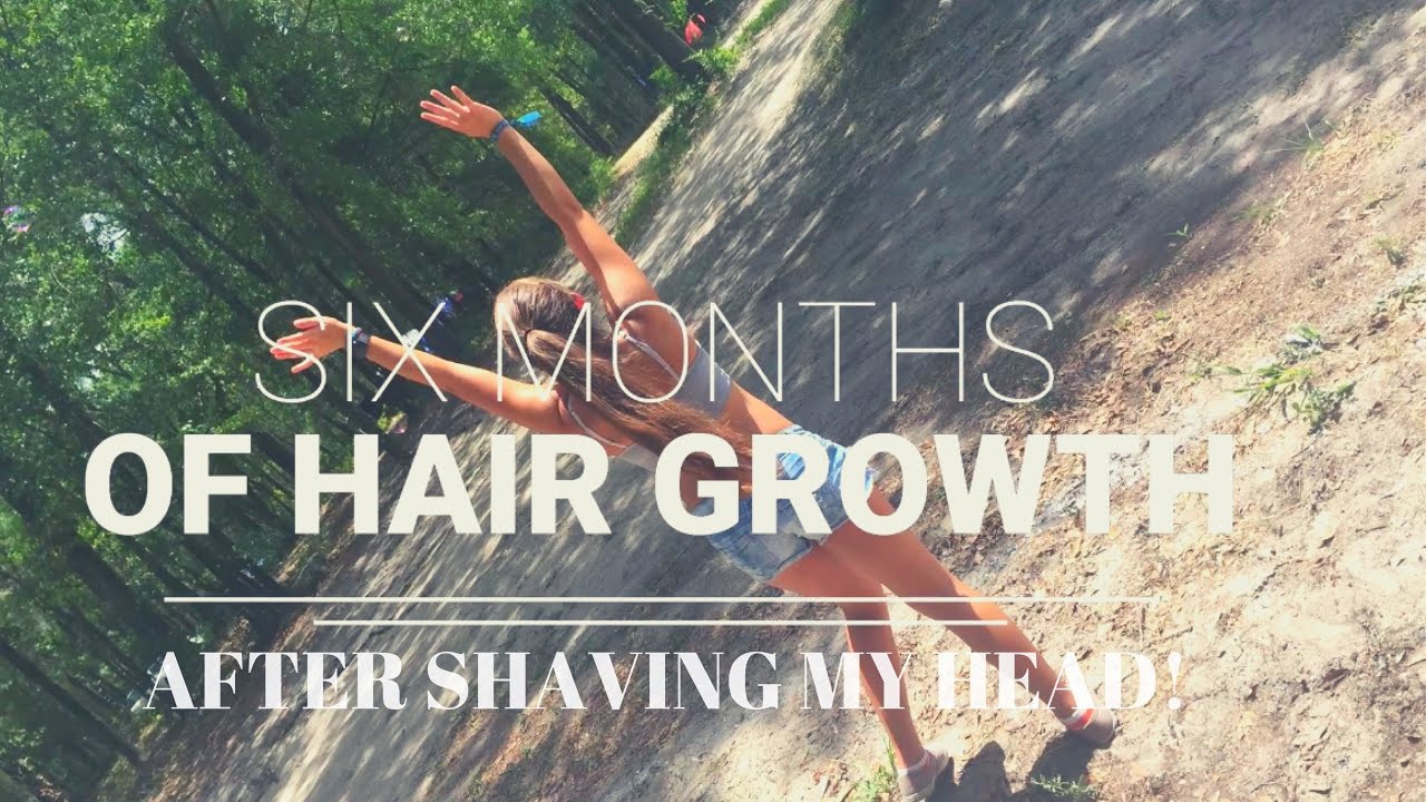 Hair growth photo montage months 1-6 after shaving my head! | Watch my ...