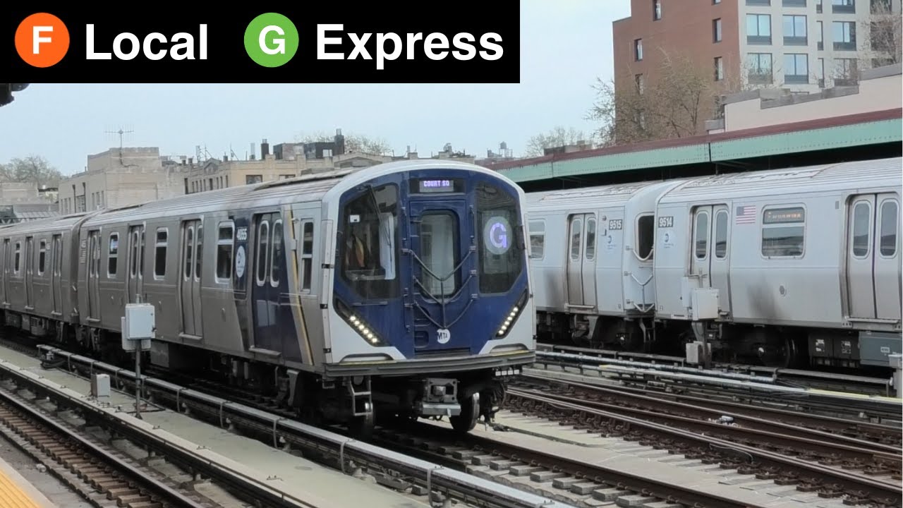 [READ DESCRIPTION] 3 Minutes of (F) Local and (G) Express Trains @ 4th ...