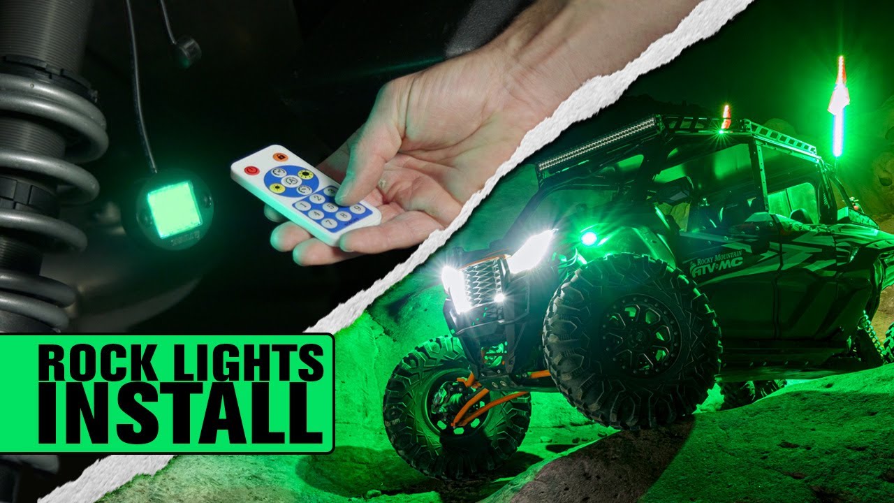 How To Install the Tusk LED Rock Lights & Lighted Whips on a UTV - YouTube