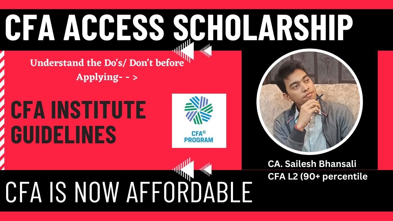 CFA Scholarship - Do's/ Don'ts - All explained - #CFA #Finance # ...
