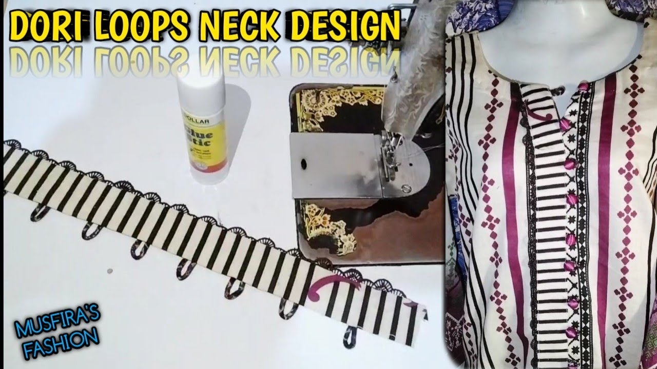 Beautiful Neck Design with Dori Loops & Pearls | Latest Dori Loops Neck ...