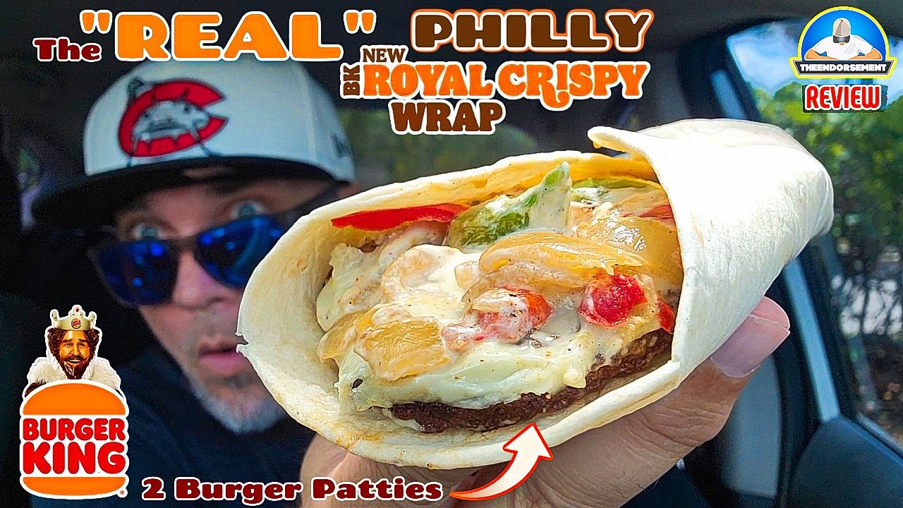Burger King® REAL Philly Royal Crispy Wrap Review! 🍔🍔🫑🧅| Closer To A ...