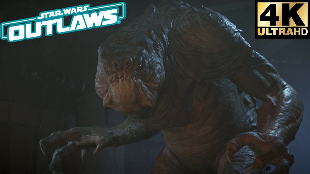 STAR WARS OUTLAWS Rancor Boss Fight in 4K ULTRA HD (Kay Vess Vs Rancor ...
