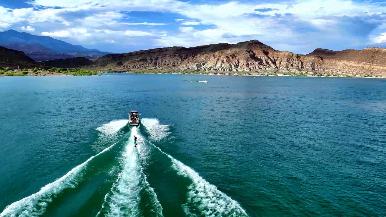 DJI Drone Chasing Jet Skis and Wakeboarder - YouTube