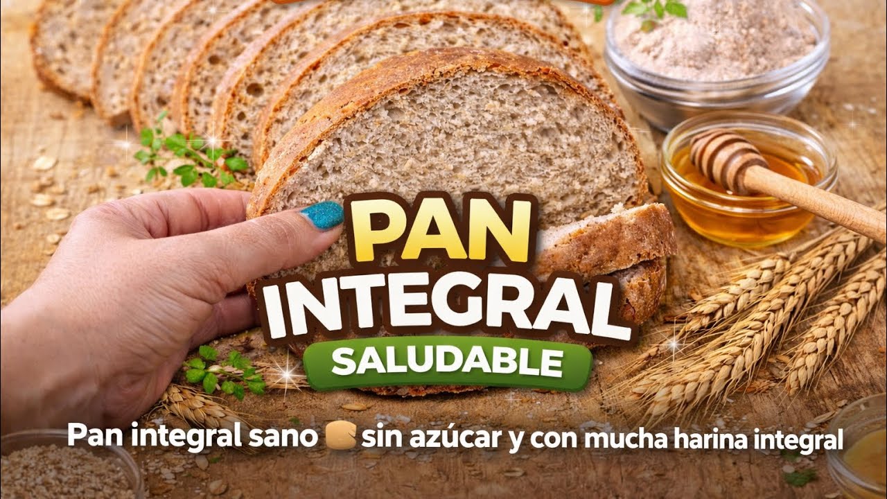 Pan integral sano 🍞 sin azúcar | receta con más harina integral - YouTube
