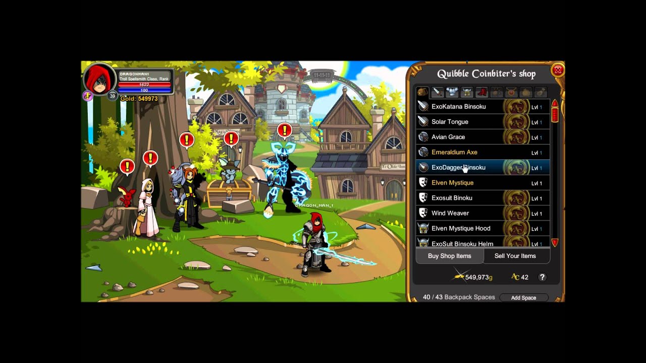 AQW EtherStorm Quibble Shop - YouTube