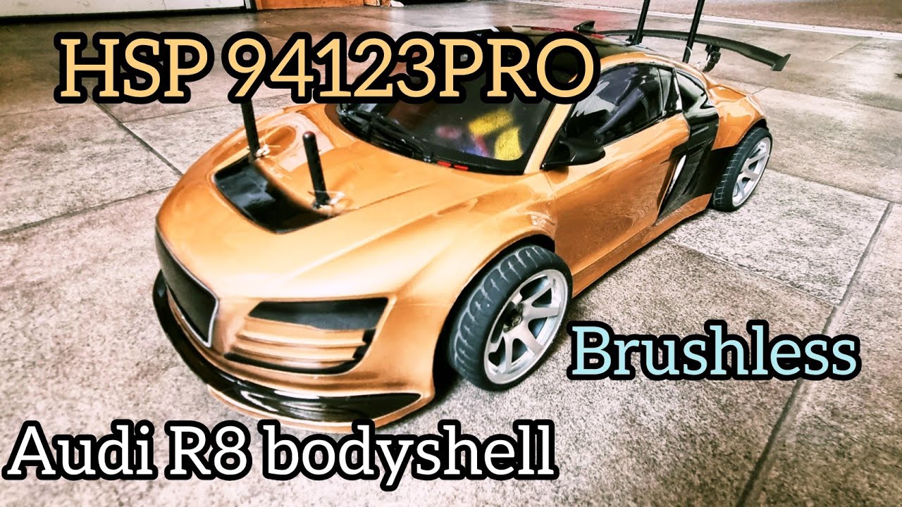 HSP 94123PRO brushless | audi r8 custom bodyshell DIY paint work - YouTube