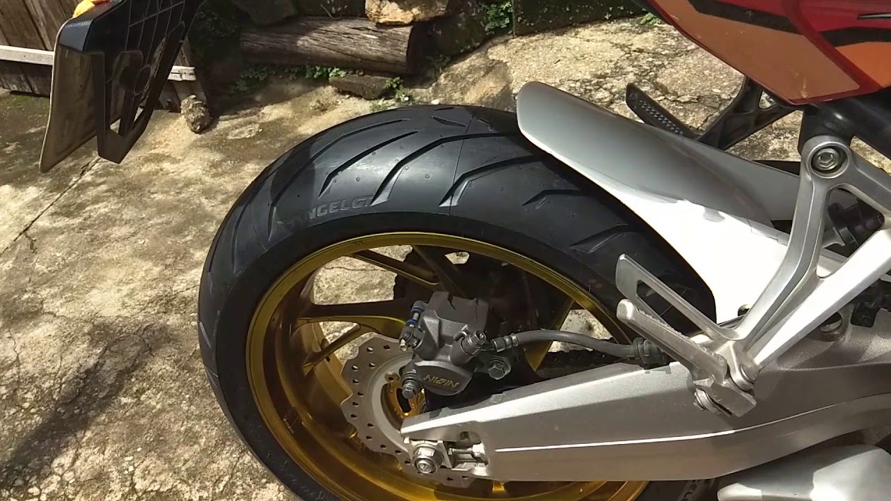 Pneu Pirelli angel GT na CBR 650f - YouTube