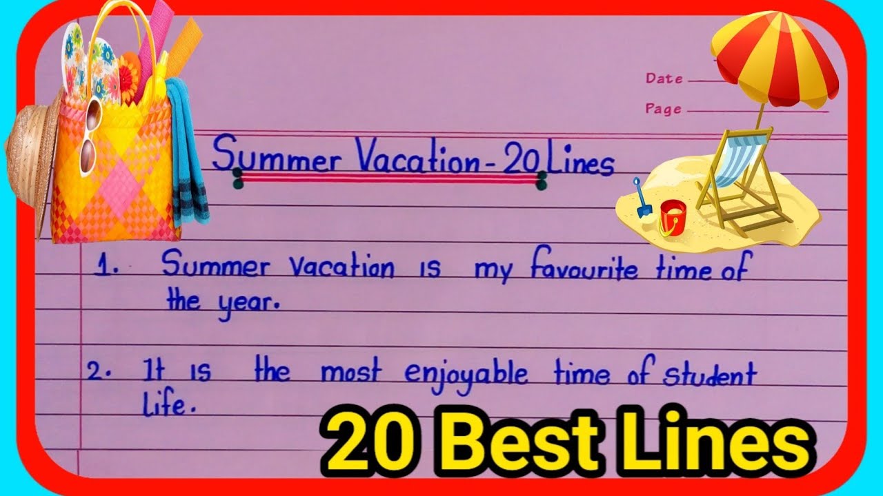 20 lines on summer vacation in english|Essay On summer vacation in ...