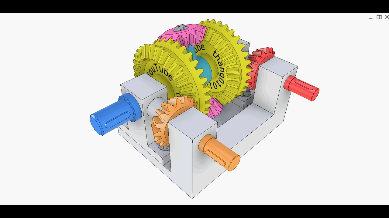 Two input shaft differential bevel gearbox - YouTube