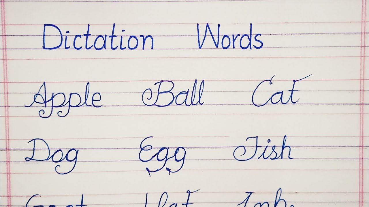 Dictation Words In English || How to write In English || How to write ...