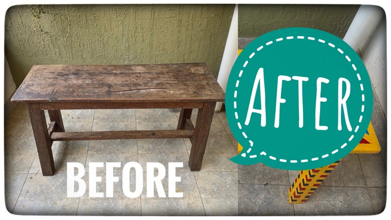 Old Wooden Bench Makeover| DIY Easy Wooden Stool Makeover | Best Reuse ...