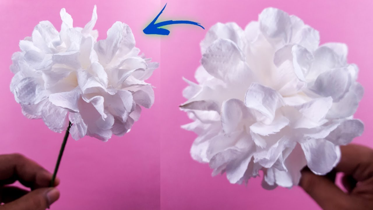 How To Make Flower Using Tissue Paper | DIY Tissue Paper Flower | Easy ...