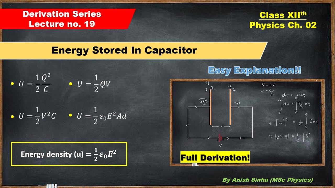 Energy Stored in a Capacitor | Class 12 | Physics | Energy Density ...