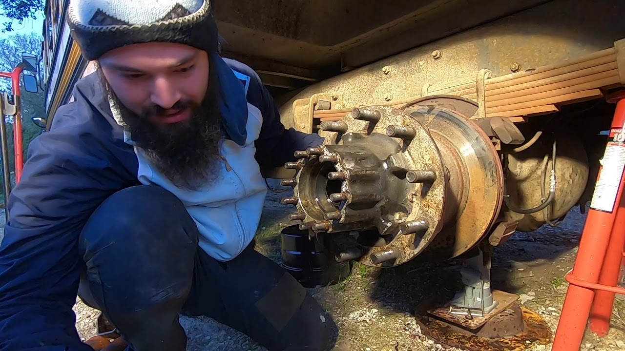 Rear Brake Job on a School Bus - YouTube