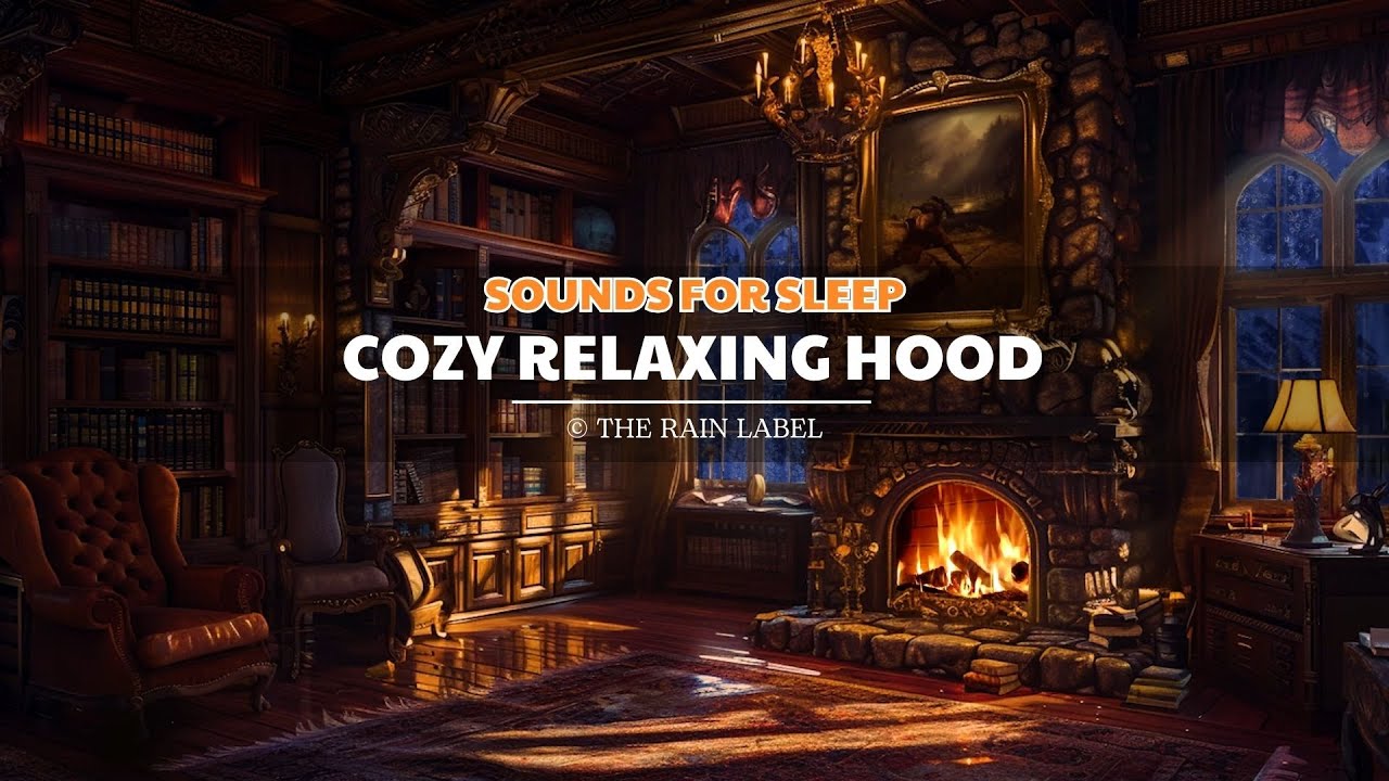 Relaxing Cozy Hood Ambience - Smooth Rain Sounds and Cracking Fireplace ...