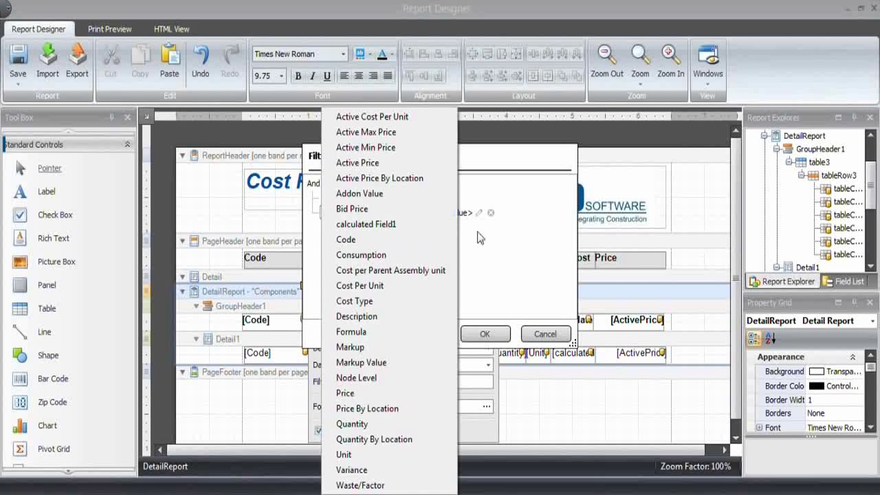 VOC RE3 Creating a Construction Resource Based Cost Report in Vico ...