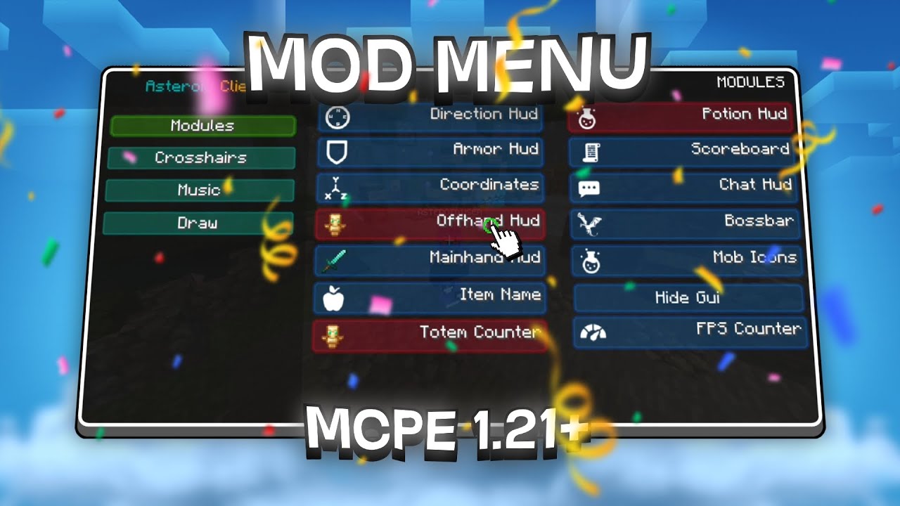 ASTEROID CLIENT V2 / MCPE 1.21+ [ NO LAG ] - YouTube