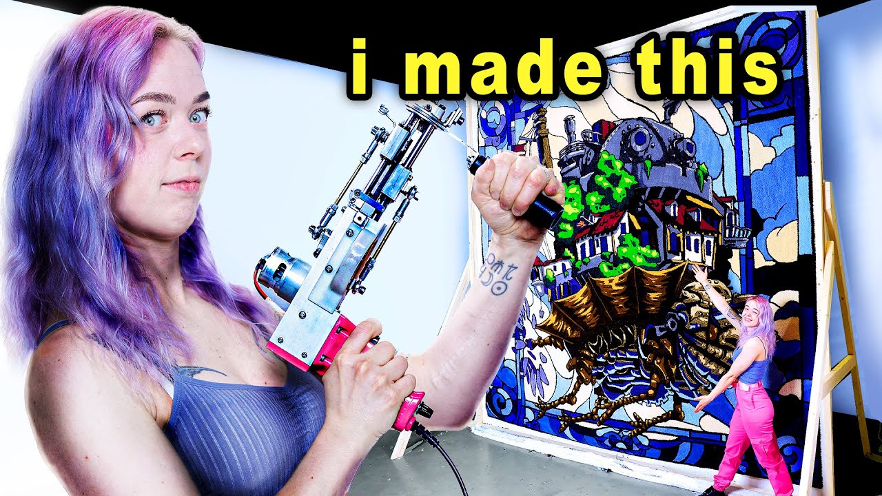 I Made a 170 Sqft HOWL'S MOVING CASTLE Rug - YouTube