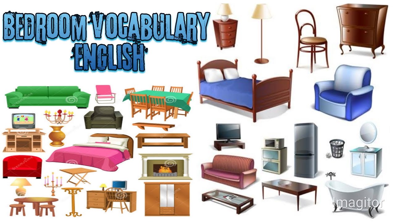 Bedroom vocabulary english/bedroom items names in english - YouTube