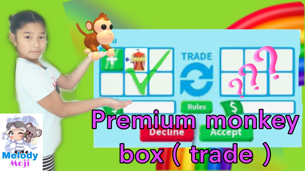 Adopt me Premium Monkey Box (Trade) Melody Moji - YouTube
