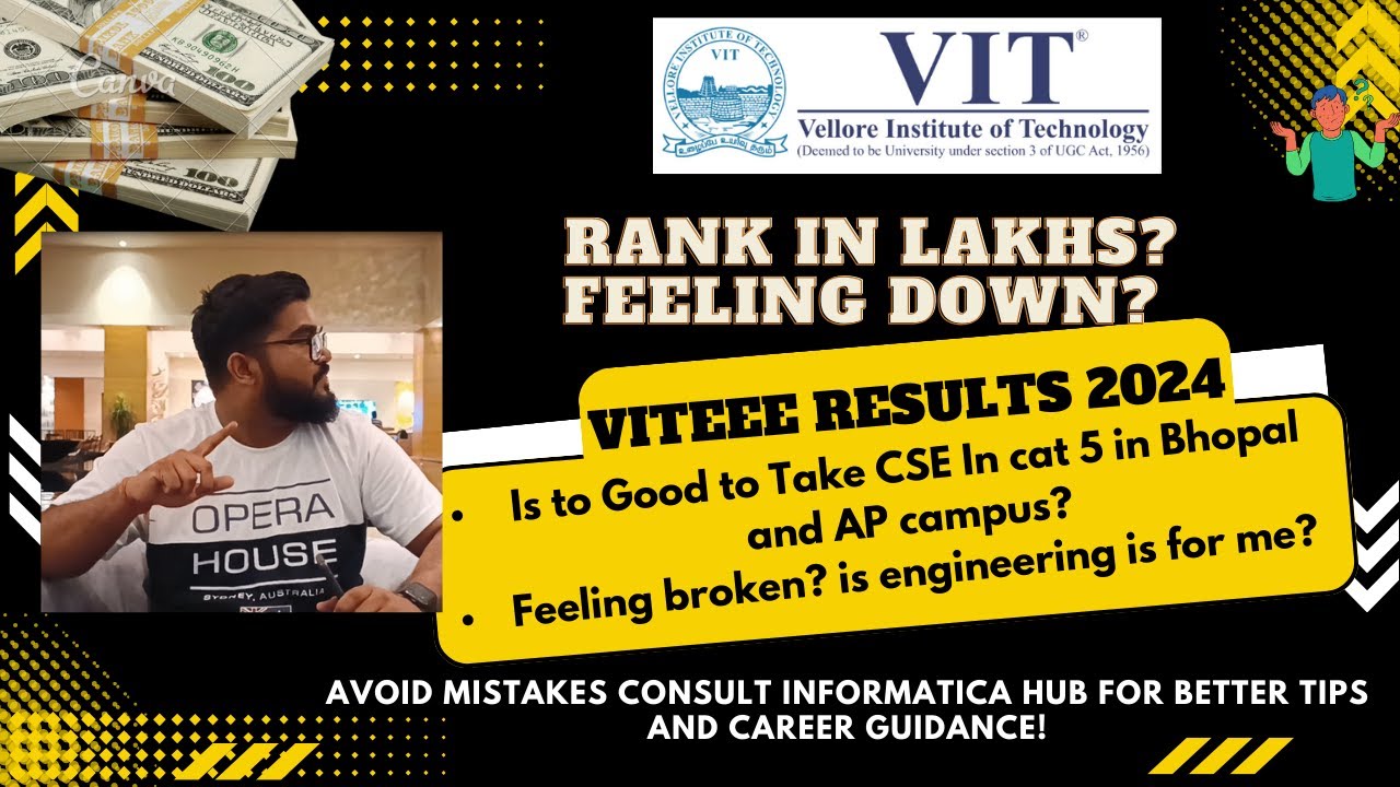 VITEEE Results 2024 | VIT Rank More than 1 Lakh what to do now? - YouTube