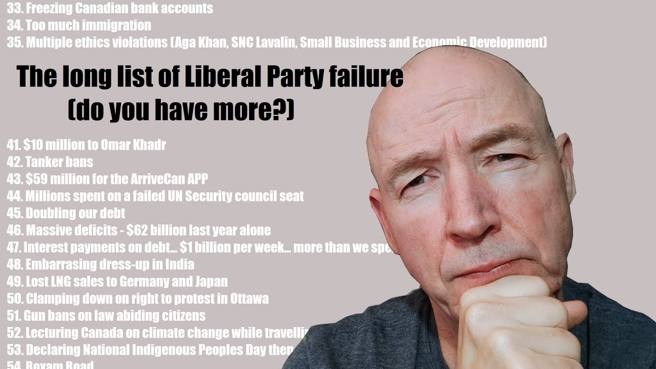 A Long List of Liberal Party Failure (do you have more?) - YouTube