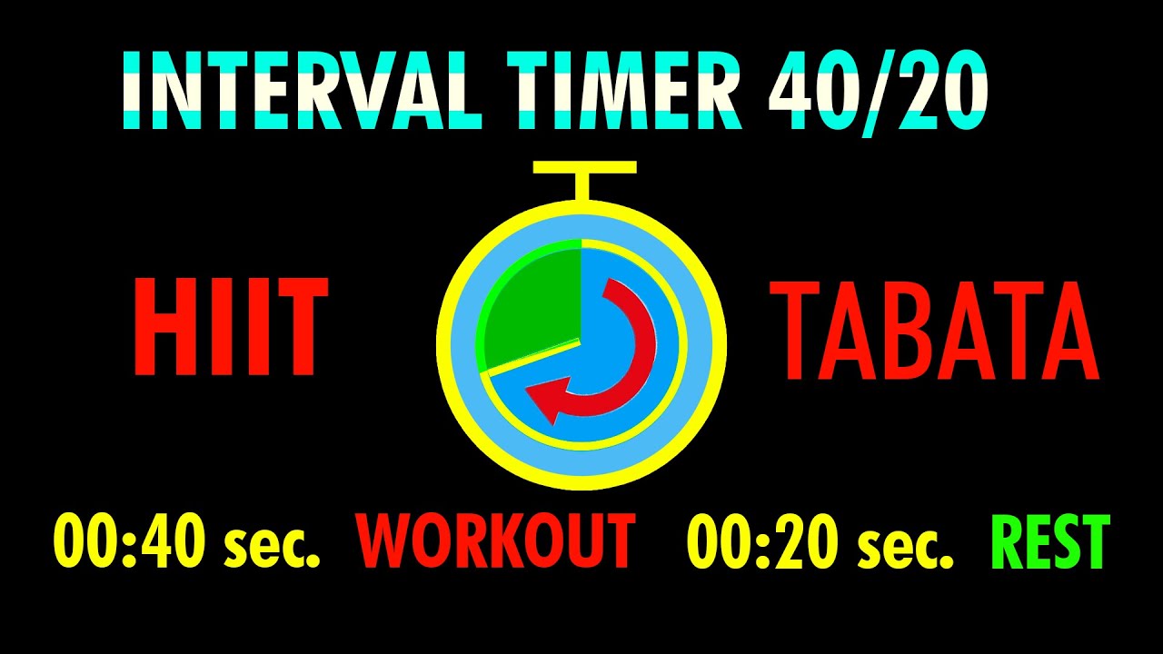 40 sec Workout / 20 sec Rest | 1 HOUR WORKOUT TIMER | HIIT | TABATA ...