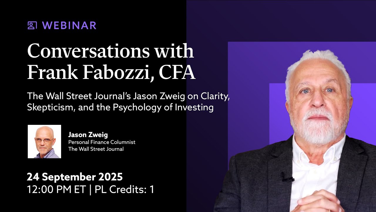 Conversations with Frank Fabozzi, CFA featuring Jason Zweig - YouTube