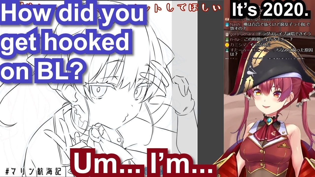 Hoshou Marine senchou is fujoshi?【Eng Sub / SKB / Unhinged / BL / Based ...